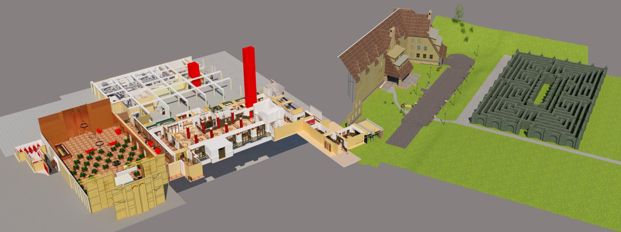 birdview of all Shining sets – a digital reconstruction
